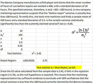 Chi-Square Variance Test - Six Sigma Study Guide